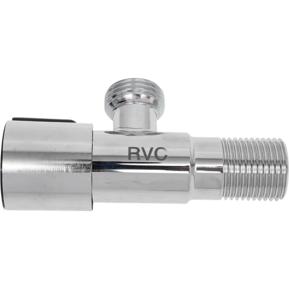 Клапан для бытовой техники Rvc (кран-букса) угловой черный, нержавеющая сталь, резьбовое 1/2F для стиральных