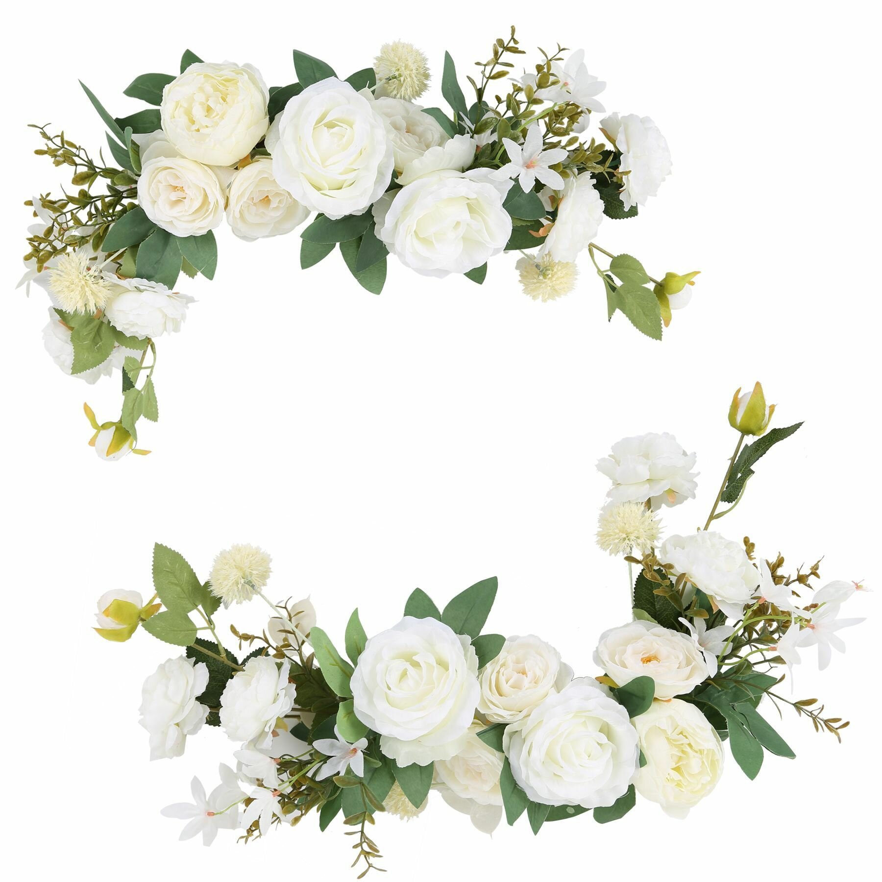 Свадебная арка с цветочными гирляндами, белые, 17.7 x 11.8 см