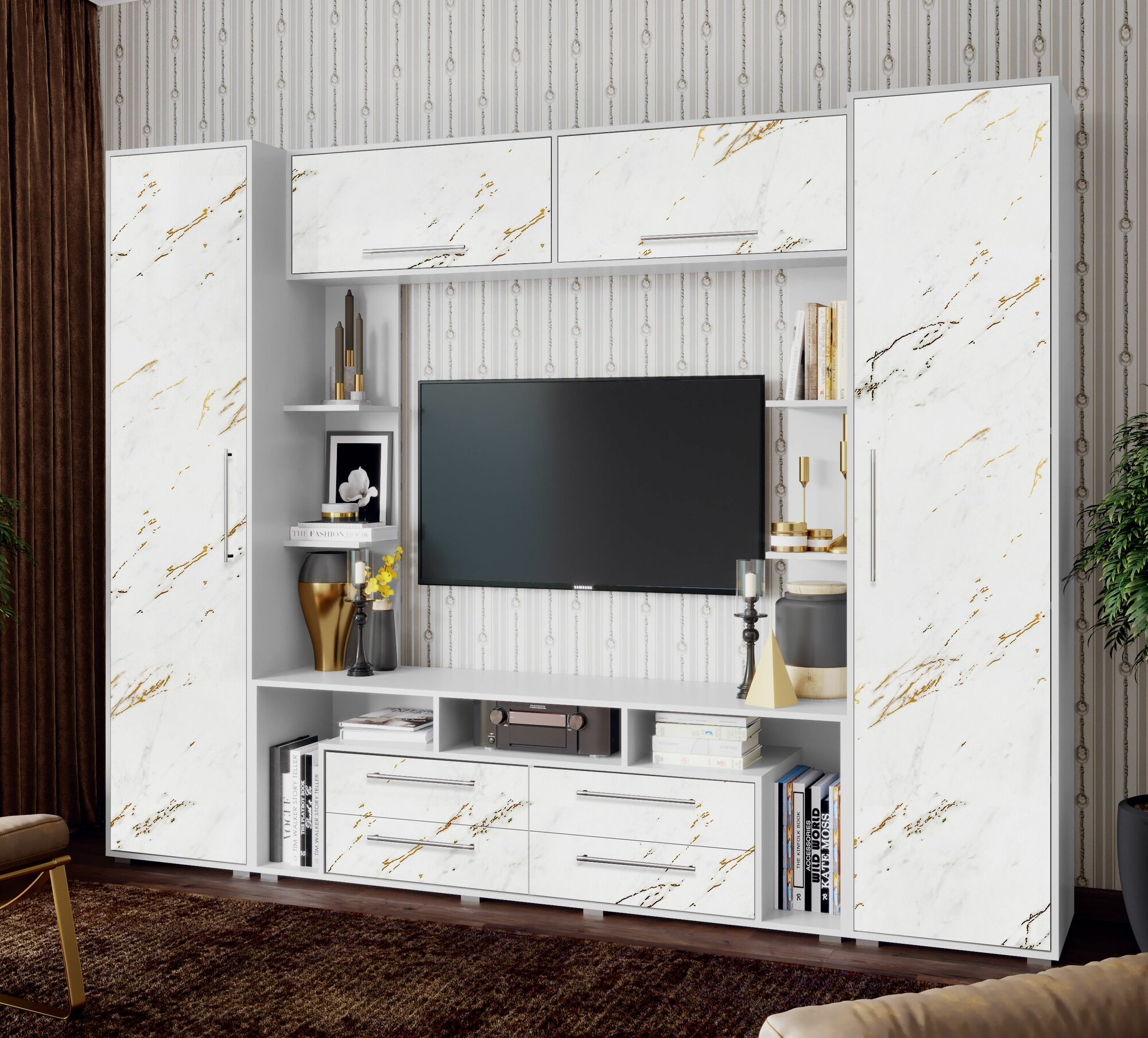 Гостиная Гармония (Мрамор золото, Белый) (Миф)