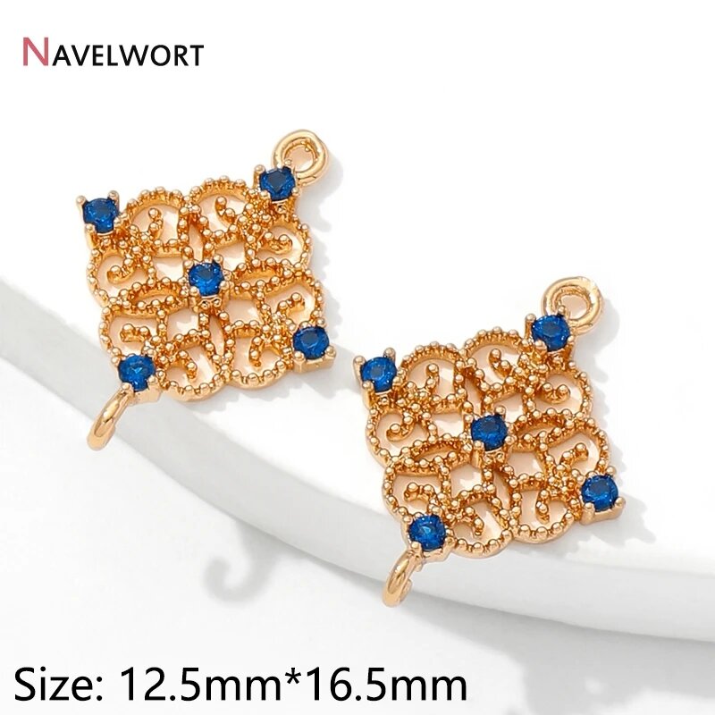 NAVELWORT Квадратные подвески для сережек, 18K позолота, 2 шт