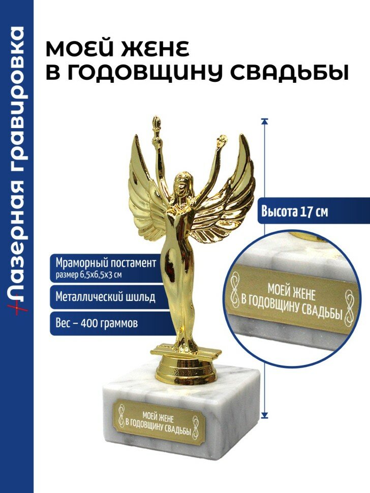 Статуэтка награда Жен. "Моей жене в годовщину свадьбы" (17 см)