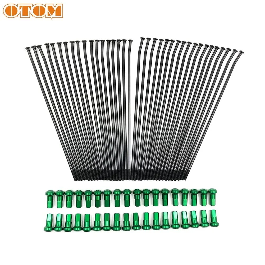 Комплект спиц заднего колеса OTOM Motocross, комплект спиц 21, 19, из 19 Green Alloy Caps