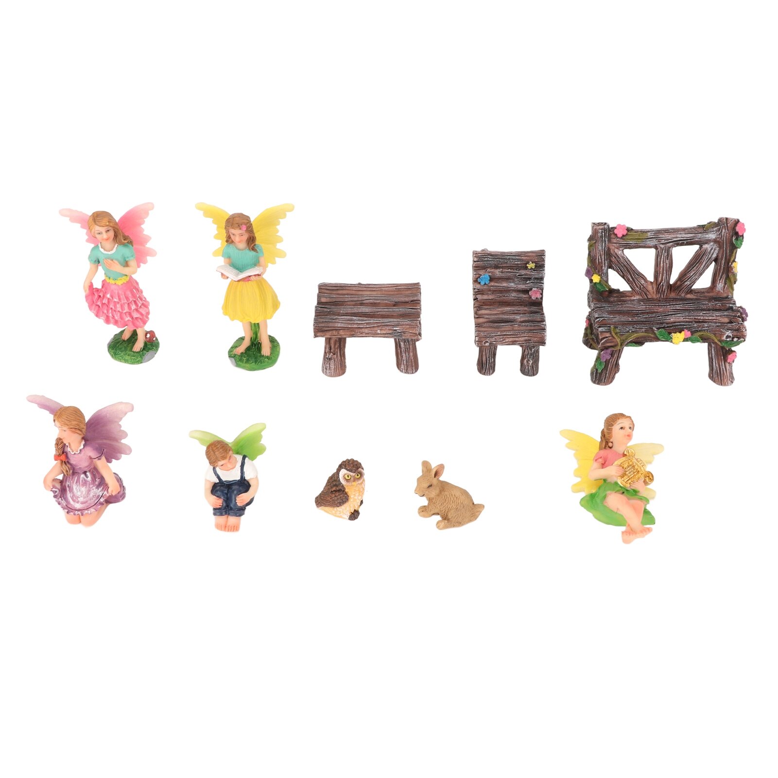10 статуэток цветочных фей, винтажные, расписанные вручную, из смолы, садовые статуэтки фей для улицы, фигурки фей для горшков.