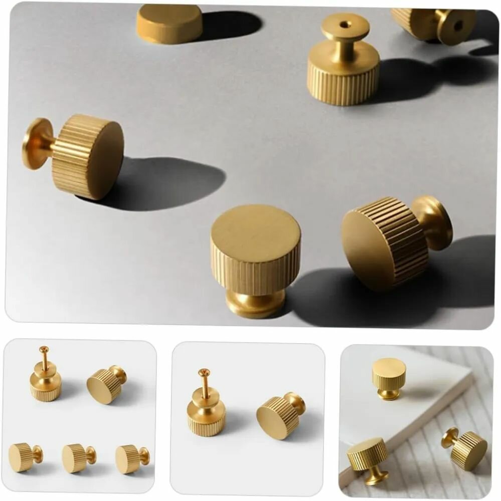 Латунные ручки с позолотой для кухонных шкафов, выдвижных ящиков и мебели, 28 мм, набор из 2 штук.