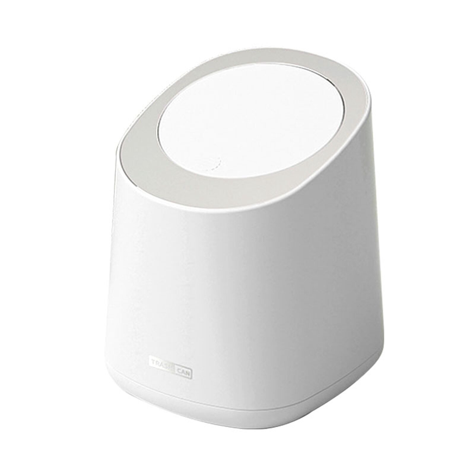 Мини-корзина для мусора на столешнице, маленькая пластиковая корзина для мусора на столешнице с крышкой пресс-типа для ванной комнаты, спальни, гостиной, туалетного столика цвета слоновой кости