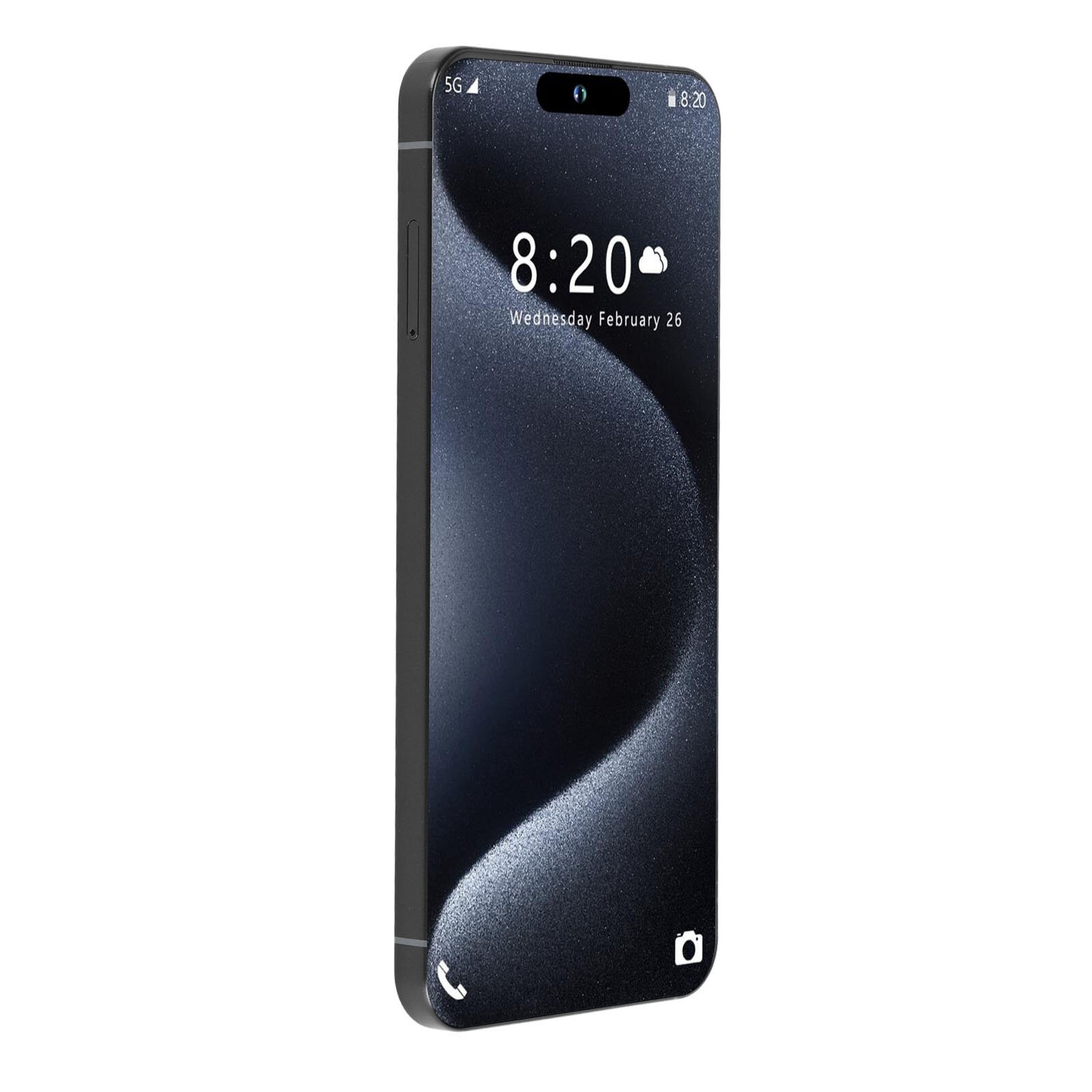 Смартфон I15PROMAX Unlocked Android 14.0 Двойная SIM 12GB RAM 256GB ROM Двойная камера 8MP+24MP Батарея 6800mAh 100‑240V Цвет титан EU Plug 6.6 дюйм HD экран Deca Core MTK6753 CPU Face ID WiFi Bluetooth FM GPS Type-C