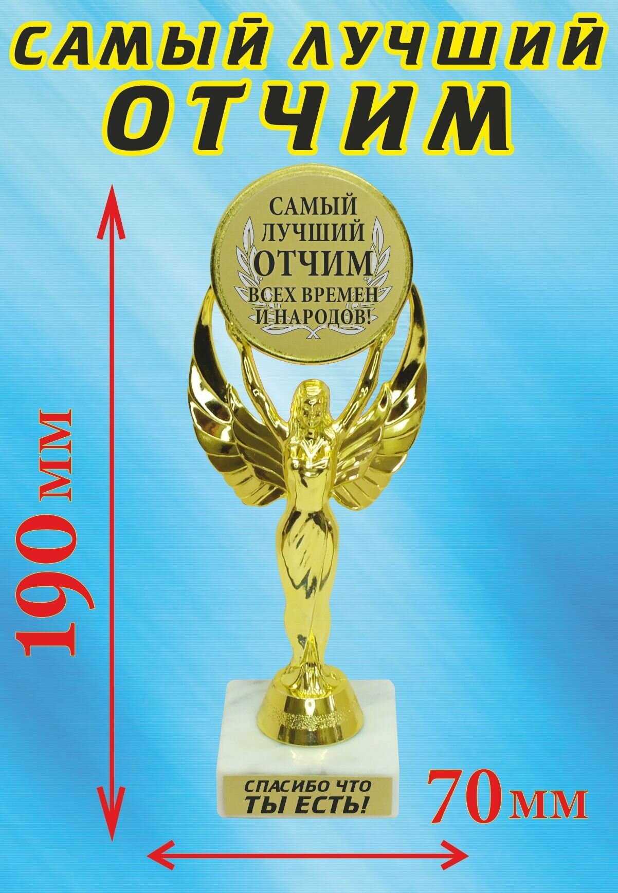 Кубок подарочный Ника " Самый лучший отчим ".