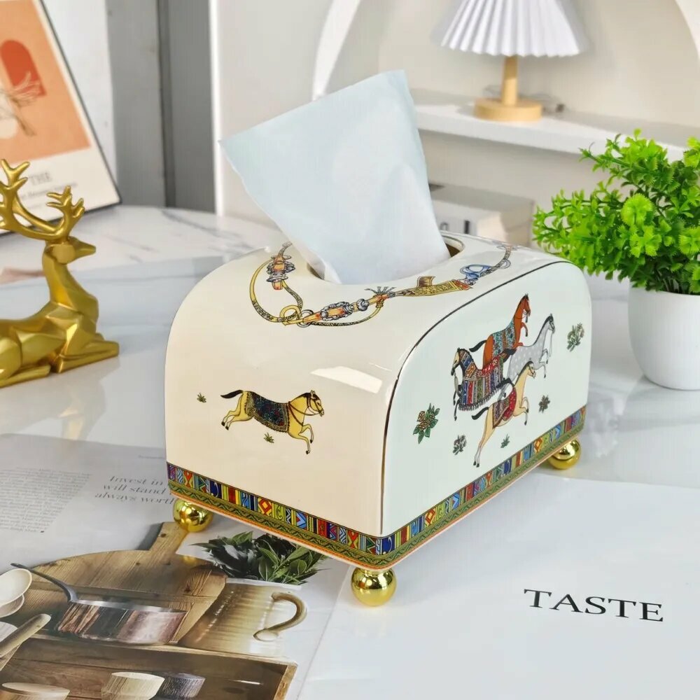 Салфетница, костяной фарфор, цвет слоновая кость/белый, комплект 1 шт