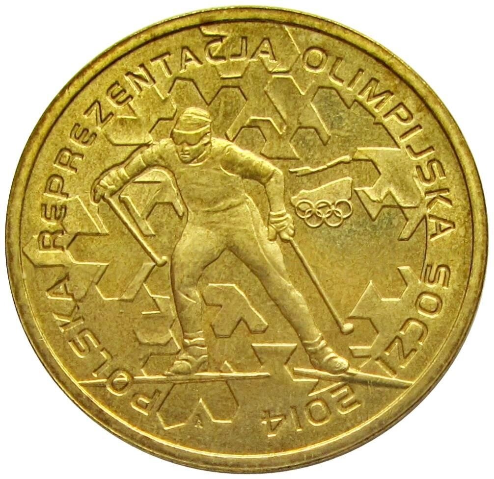 2 злотых монета, Польша, Польская олимпийская сборная - Сочи 2014