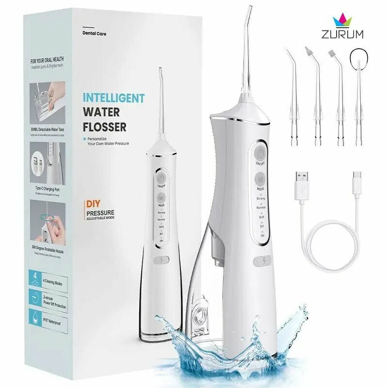 Ирригатор портативный WaterPik WP-462 EU Cordless Plus,300, белый,