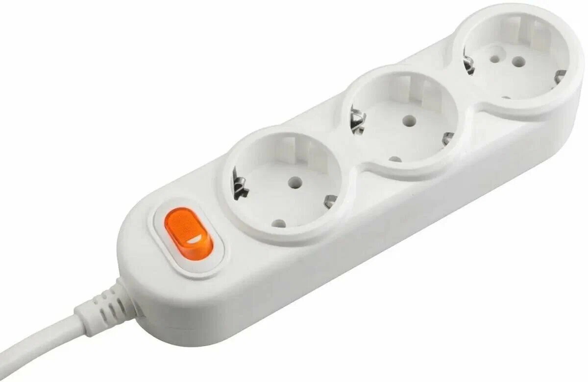 Удлинитель Power Cube  5м 3 розетки, с выкл. 16А/3,5кВт