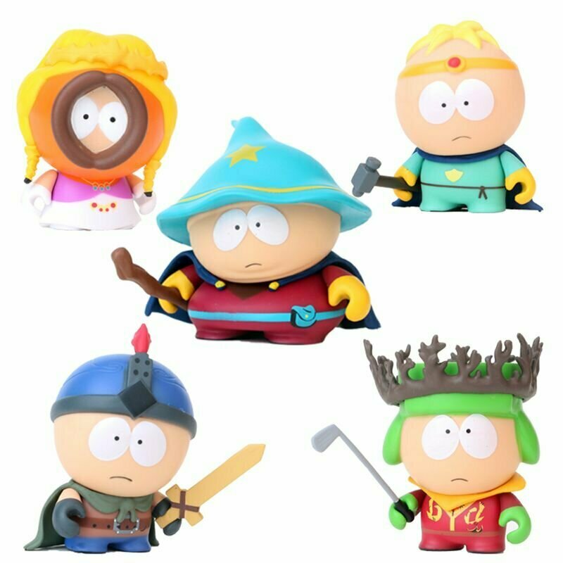 Аниме фигурки Набор Южный Парк / South Park: Кенни, Стэн, Эрик Картман, Кайл, Баттерс фигурок 5шт (6см)
