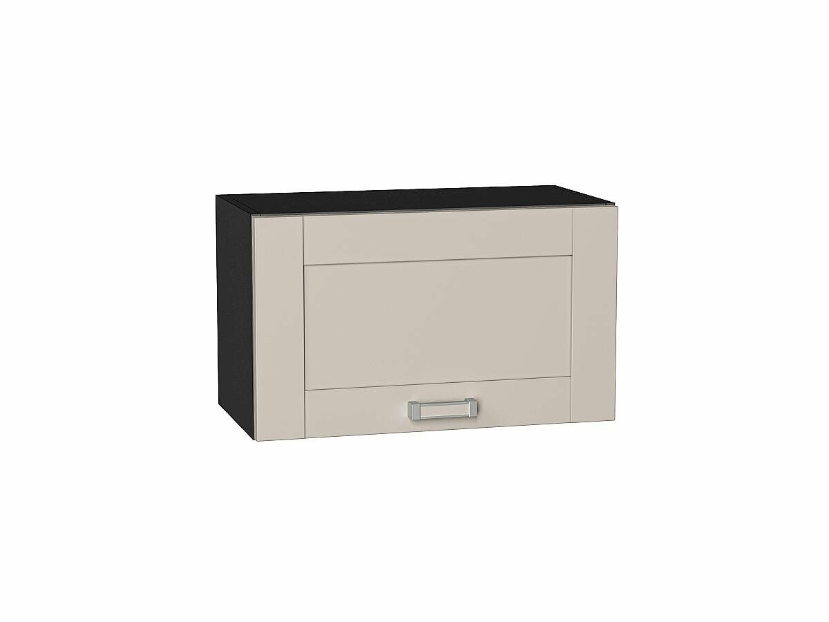 Шкаф верхний горизонтальный Лофт, цвет фасада Cream Silk, цвет каркаса Graphite, 358*600*320 мм