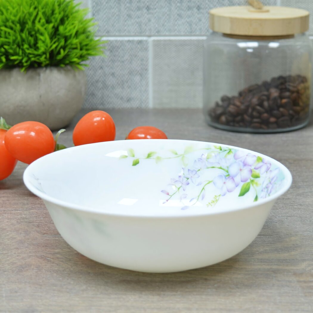 Салатник «Эвори» с цветочным узором, 550 мл, 16,5 см, стеклокерамика, белый