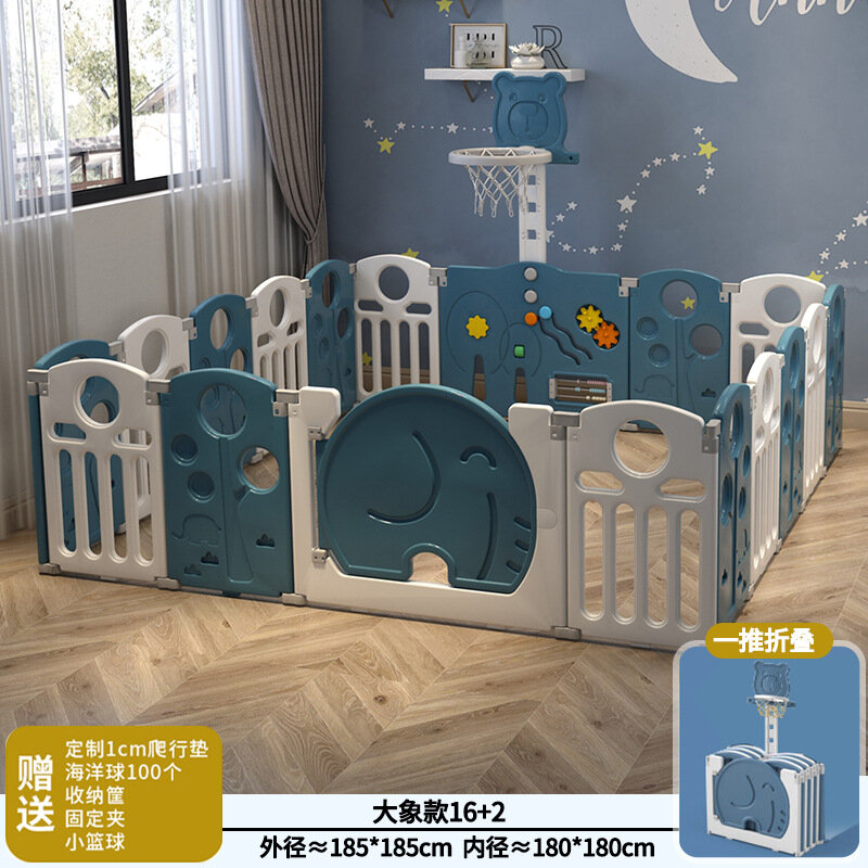 Ограждение для игр Little Moe Leopard, для младенцев и маленьких детей, темно-синее