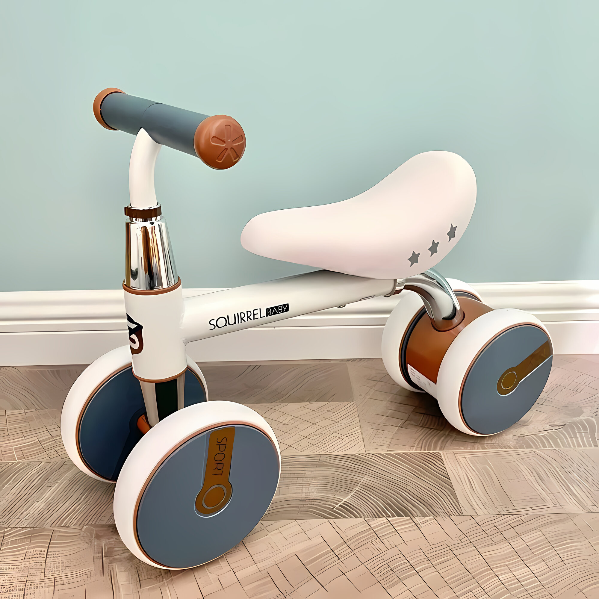 Беговел CINE CITY, пластик, голубой, литые шины, до 30кг, для 1-6 лет