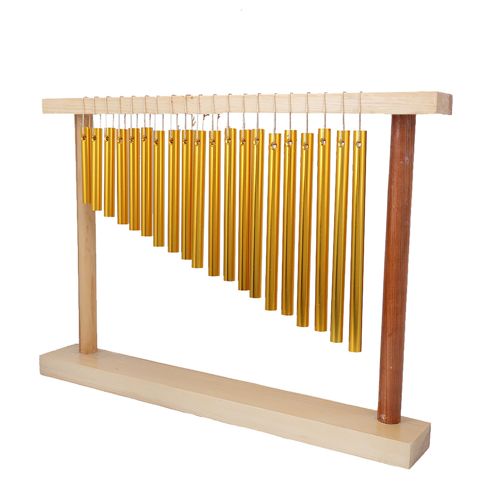 20-Tone Wind Chimes Table Single-Row Percussion Instrument Children's Musical Toy + Hammer из цельного дерева и металла размером 38.5 x 27.9 x 4cm с 20 металлическими планками в деревянной раме для детей с молотком