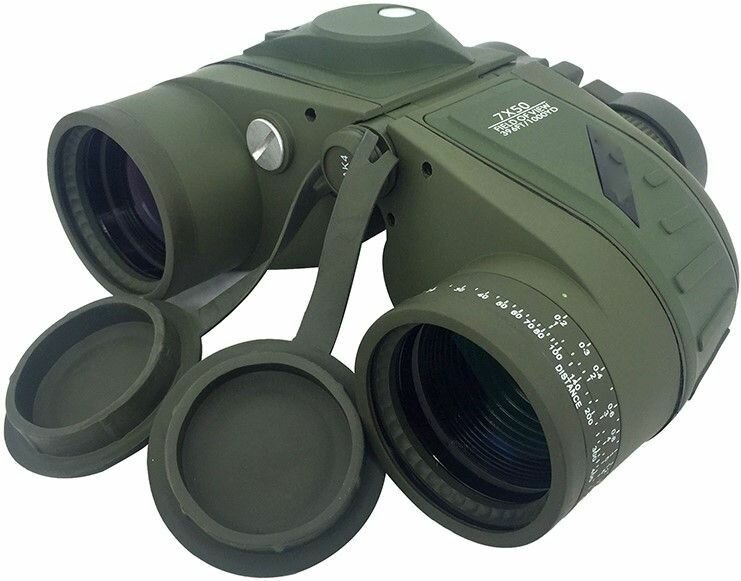 Плавающий морской бинокль с дальномером и компасом для охоты, рыбалки, туризма и наблюдений Veber Waterproof 7X50 БПс-YYRT