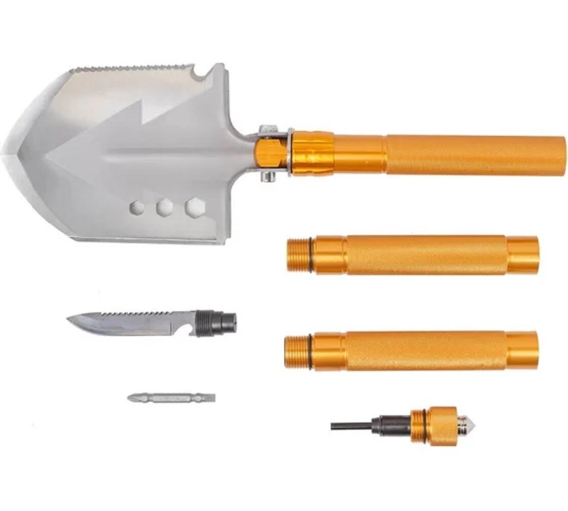 Складная лопата FORSAGE, многофункциональная, оранжево-серая