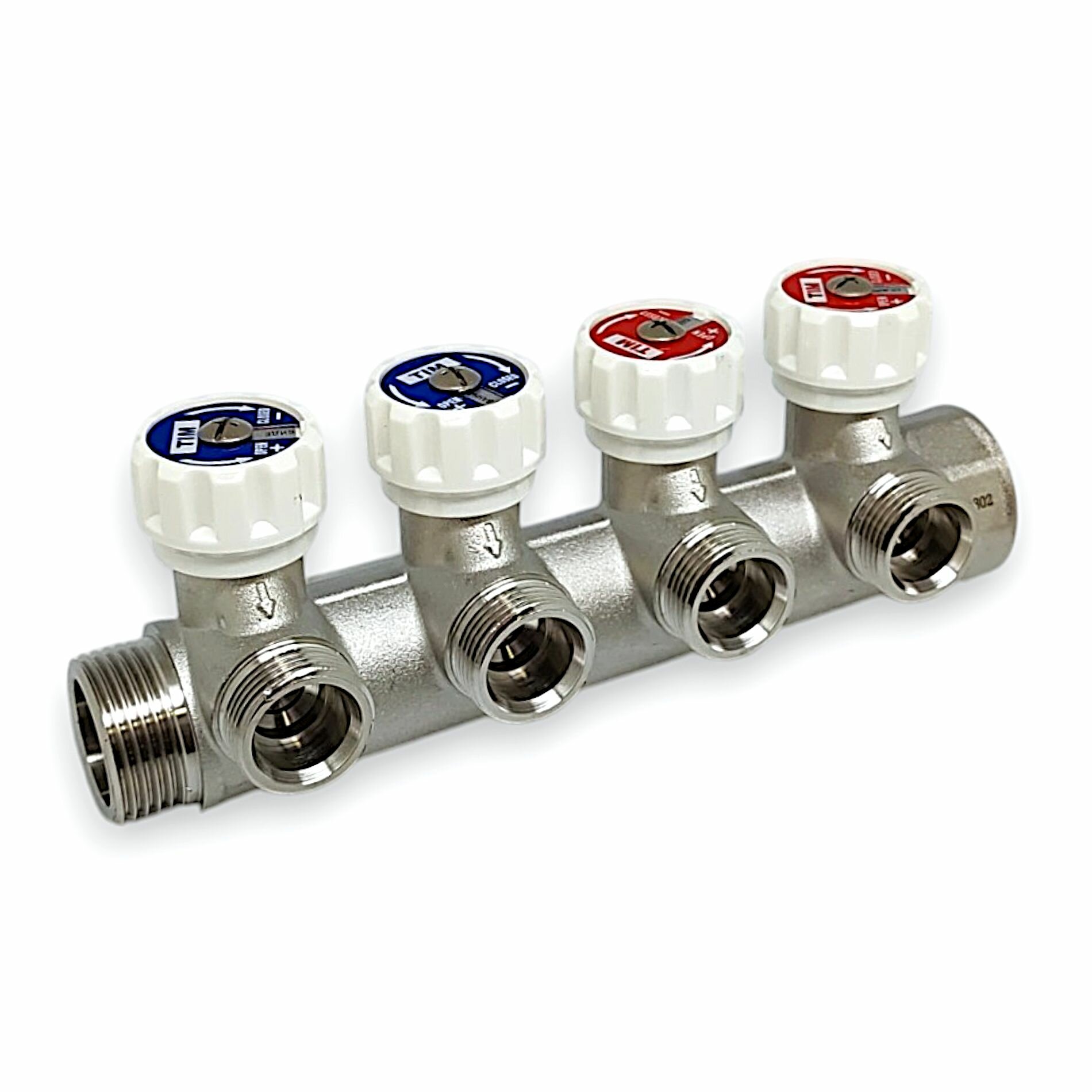 Коллектор с регулирующими вентилями и выходами стандарта Евроконус 1*3/4EK-4выхода MR-04N-4E