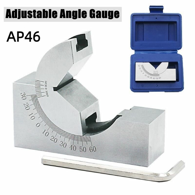 AP46 Регулируемая угловая линейка, V-образный блок 0/30/60 Угловые измерительные инструменты