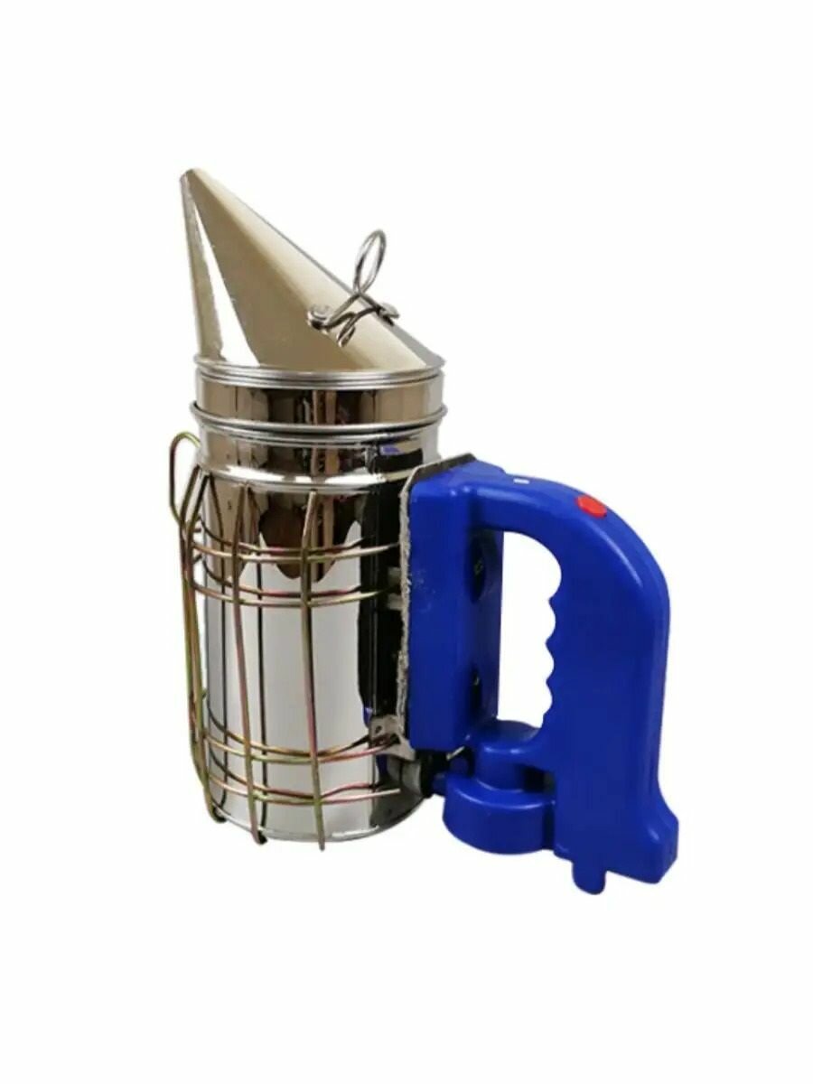 Дымарь нерж, кожа, защита, пчеловодный электрический синий