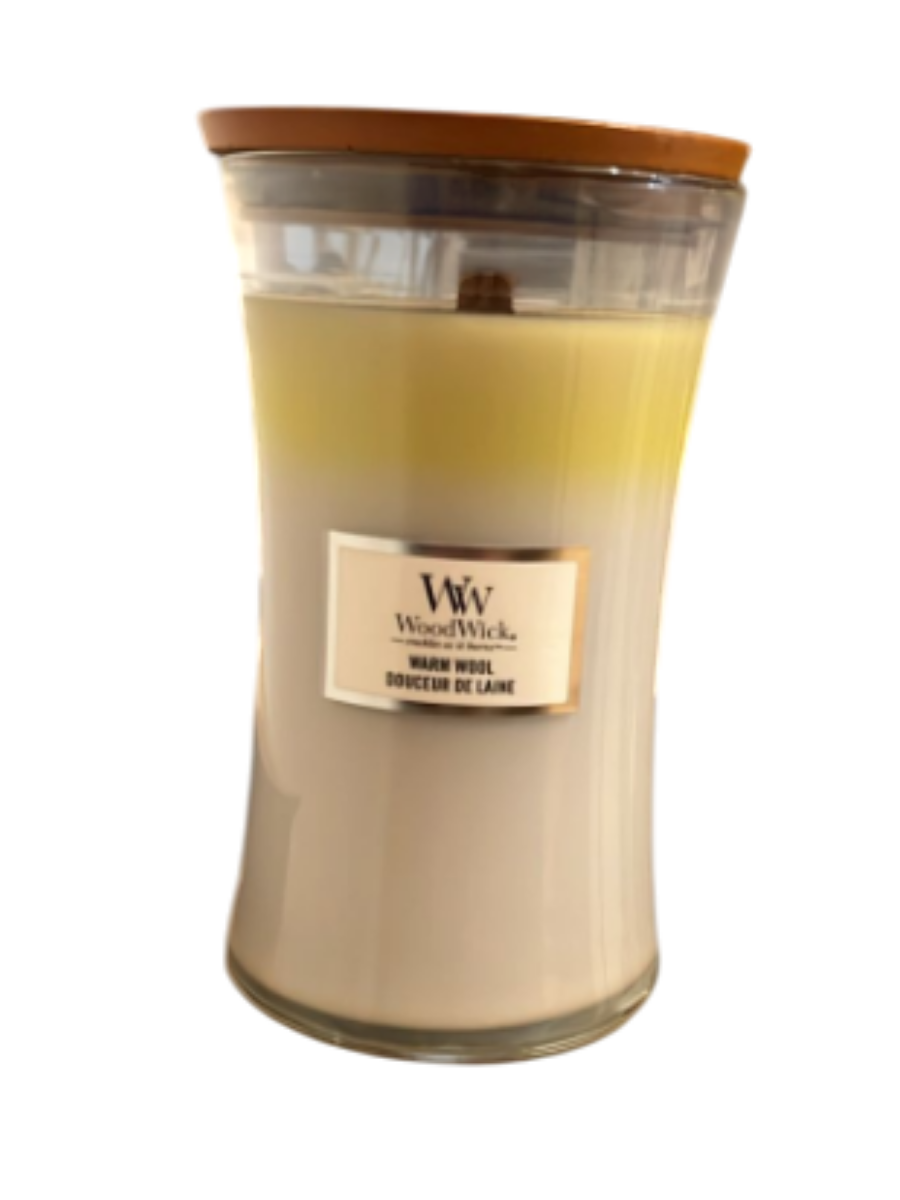 Woodwick/ Свеча ароматическая большая Теплая шерсть 610гр./ лимитированная серия