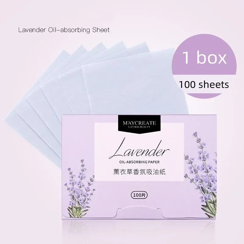 Портативные салфетки для жирной кожи (100 шт.) A4 lavender