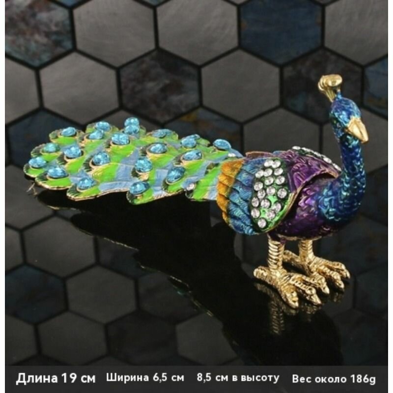 Статуэтка Павлин яйцо-шкатулка в стиле Фаберже