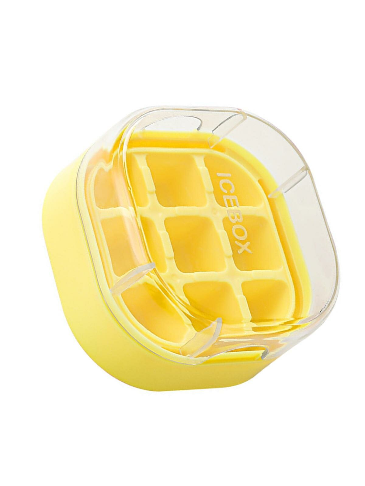 Силиконовый лоток для льда с 9 отделениями и герметичной крышкой. Легко разбираемый льдогенератор. Бытовой кухонный инструмент.