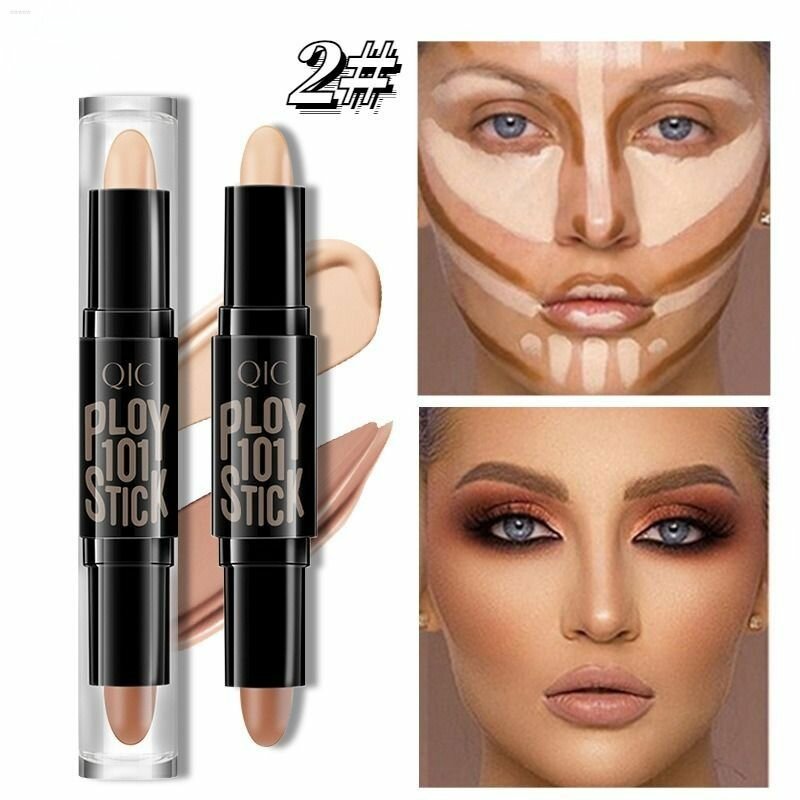 Карандаш-консилер и контурный стик QIC, двусторонний, твердый, без толуола