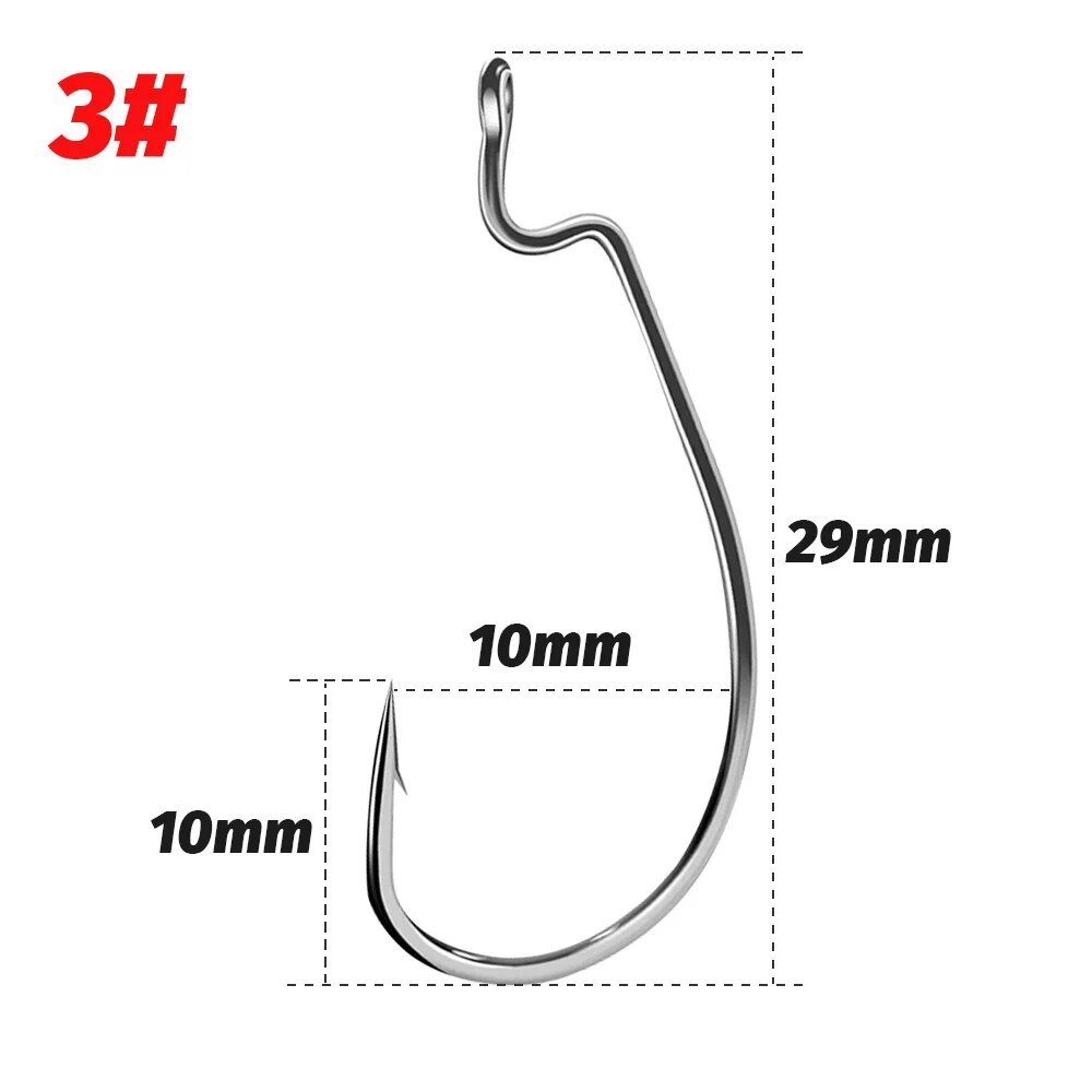 GOBAIT Червячный крючок высокоуглеродистая сталь 10 pcs, Size 3