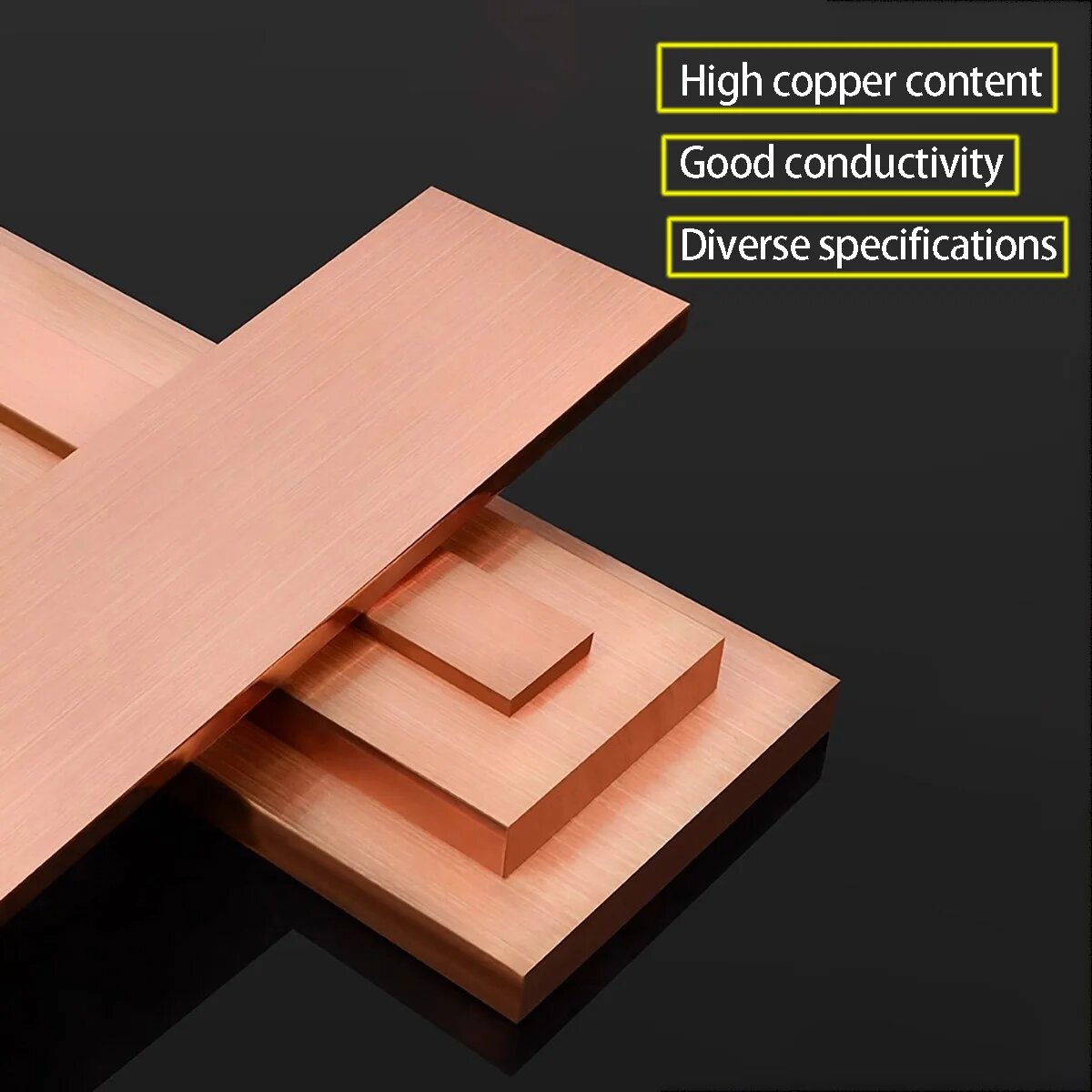 Медная плоская полоса T2 1 м 1x20x500mm 2PCS