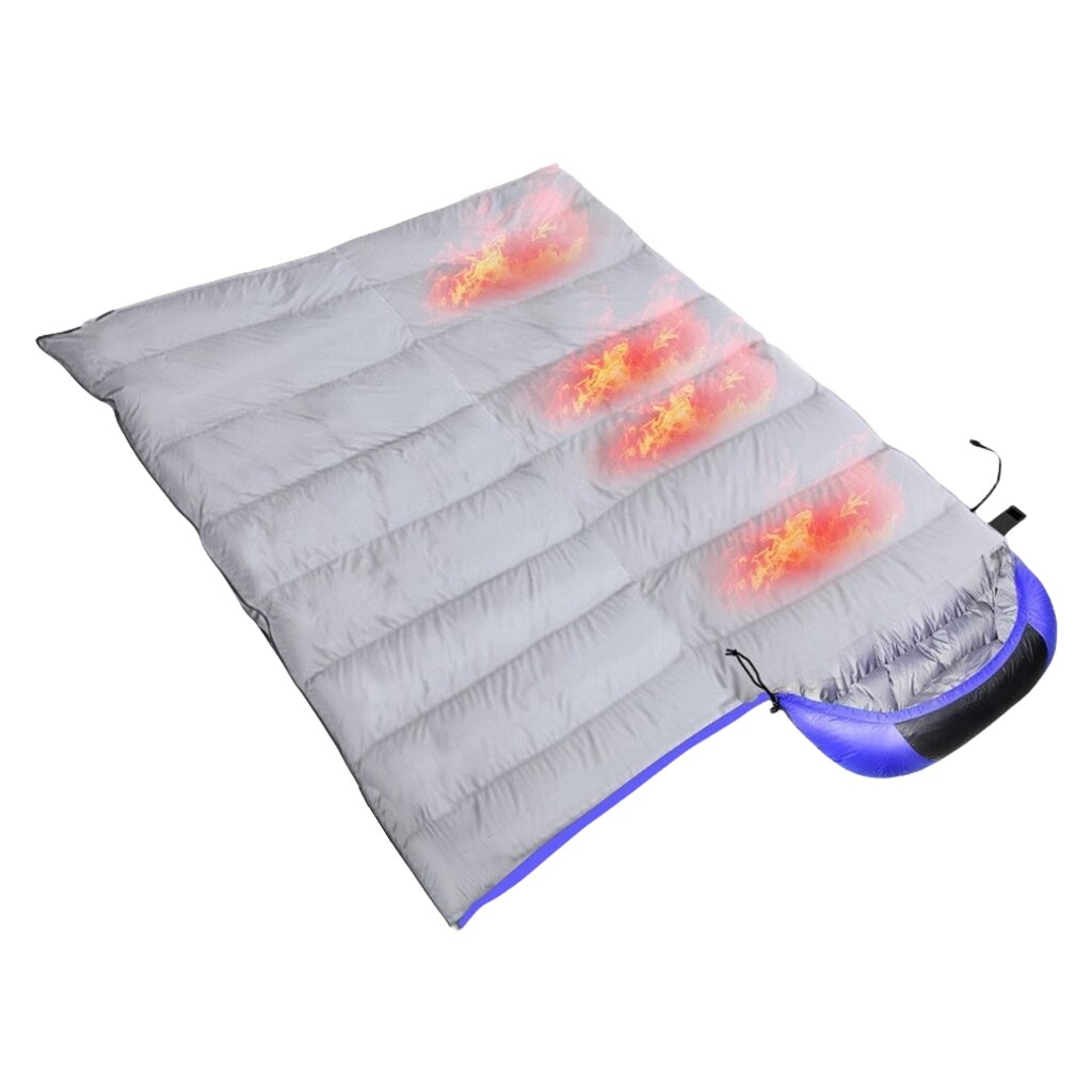 Спальный Мешок С Электрическим Подогревом Пуховый Ватный Тампон 3 Передачи USB С Подогревом Зимние Спальные Мешки Для Кемпинга Термостойкий Коврик Прочный