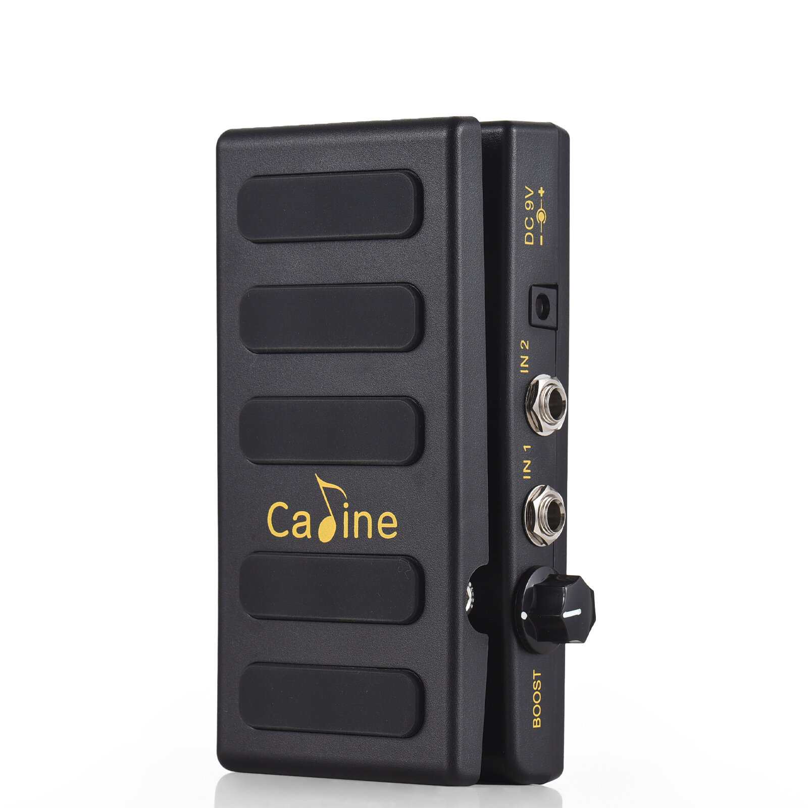 Caline Педаль Громкости для Гитары с Функцией Буст, Регулируемым Управлением Громкостью, Двухканальным Интерфейсом Входа/Выхода 6.35mm, Черный, Пластик, 15*6.9*4.8cm, 275г, 1шт