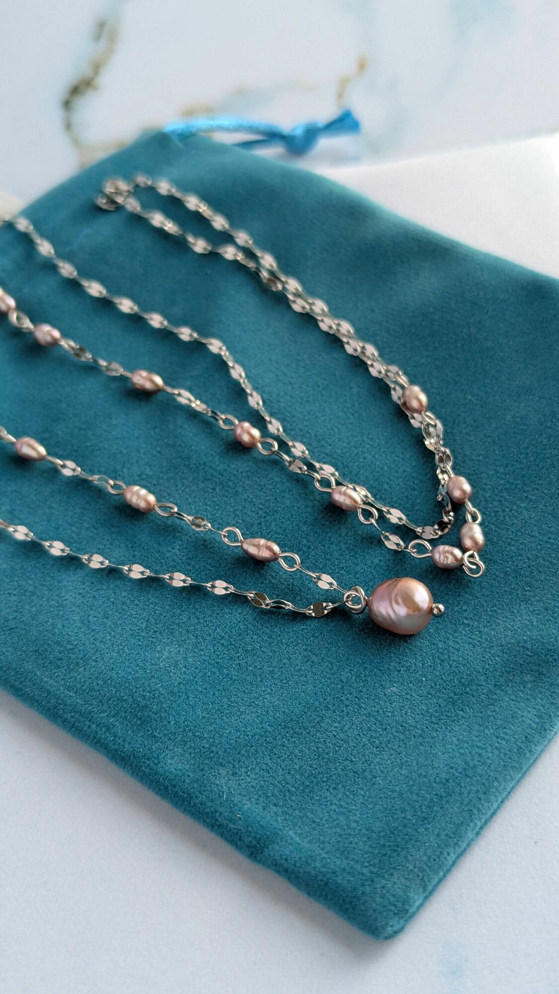 Бусы, жемчуг культивированный