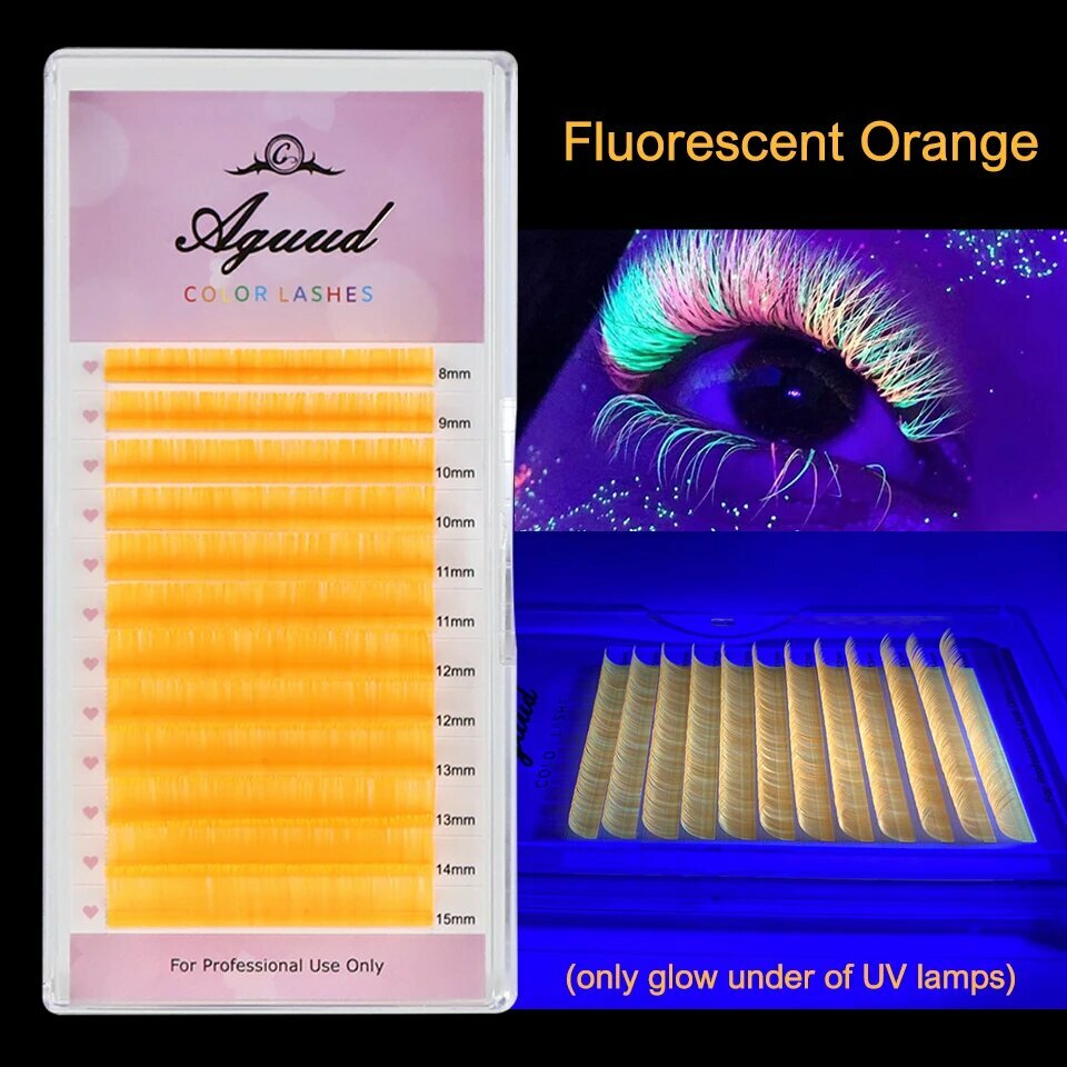 AGUUD УФ цветные наращивание ресниц, индивидуальные ресницы из искусственной норки, классические красные, зеленые, коричневые, синие, фиолетовые, розовые ресницы, красочные ресницы для макияжа
