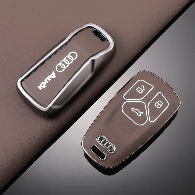 Модный чехол из ТПУ для автомобильного смарт-ключа с дистанционным управлением, аксессуары для автостайлинга для Audi A4 B9 A5 A6 8S 8W Q5 Q7 4M S4 S5 S7 TT RS B-brown