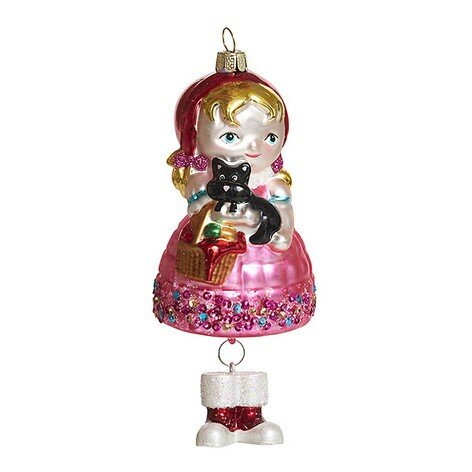 Игрушка на елку Красная шапочка с собачкой, 14.5см
