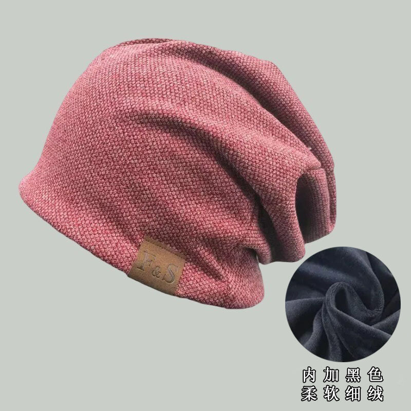 Шапка Baotou, осенне-зимняя вязаная шапка для дома, теплая, плюс бархатная, флисовая, для улицы, шапка Baotou