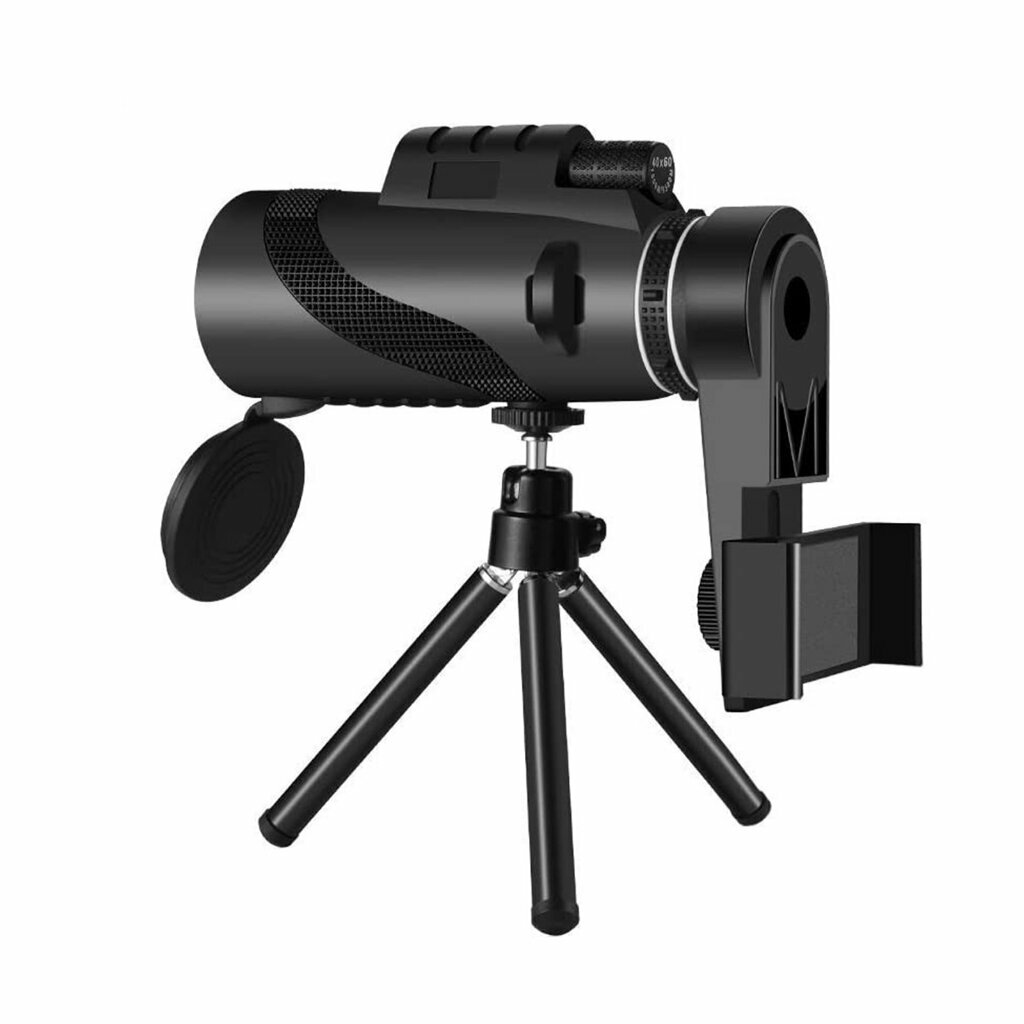 Монокулярный телескоп 40X60-черный телескоп поставляется в стандартной комплектации с держателем для мобильного телефона и телескопическим кронштейном