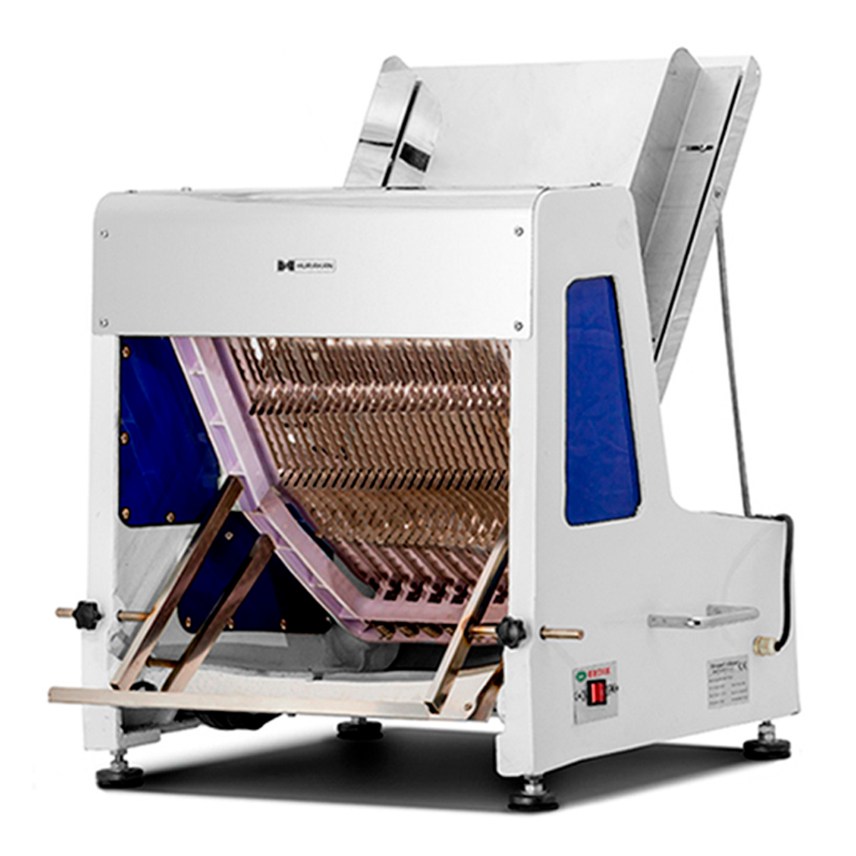 Хлеборезка электрическая профессиональная Hurakan hkn-pico12, 180 буханок/час, рамные ножи, толщина реза 12 мм.