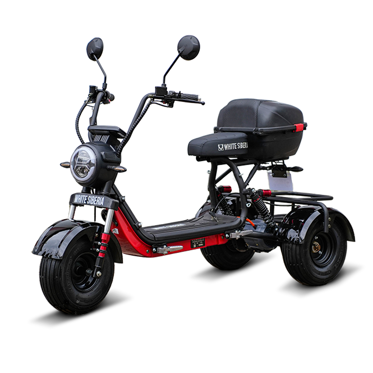 Электроскутер трехколесный (трицикл) WHITE SIBERIA TRIKE MINI 1500W 48V/18Ah черный