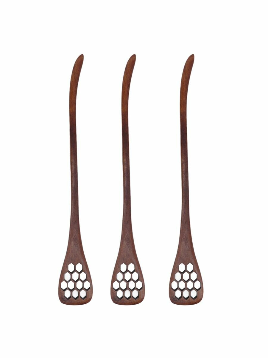 3 шт. деревянная ложка для меда многоразового использования для кухни ресторана палочки для размешивания