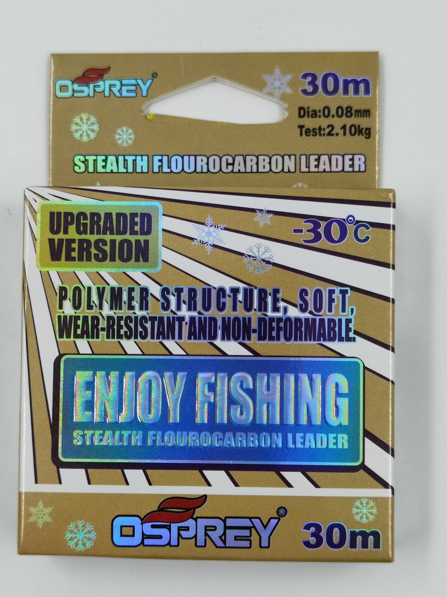 Леска Монофильная с покрытием флюорокарбоном.0.08мм.30м.