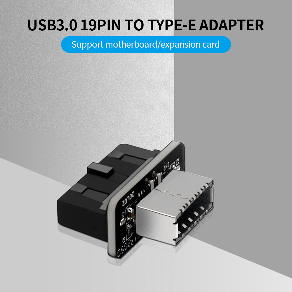 Адаптер USB3.0 19PIN - Type-E 90° для материнской платы. Поддержка высокоскоростной передачи данных. Плата расширения для материнской платы.