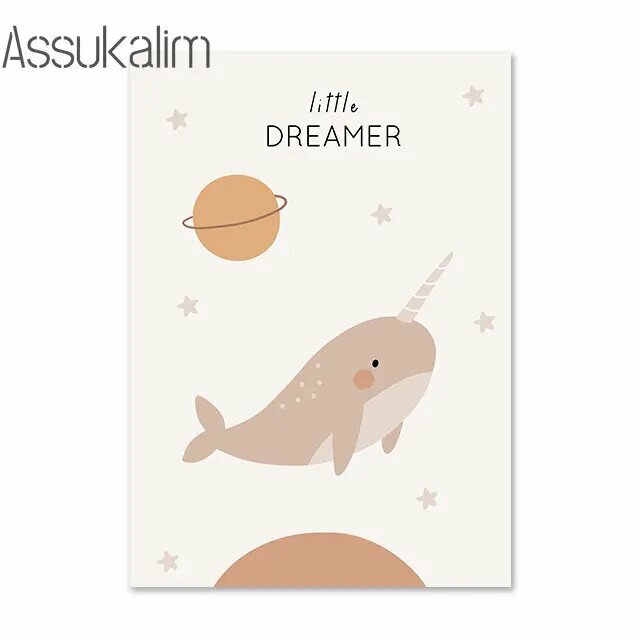 Холст с изображением Кита, радужные плакаты, картина с алфавитом, настенный плакат для детской комнаты, настенные картины в стиле бохо, украшение для детской комнаты в скандинавском стиле