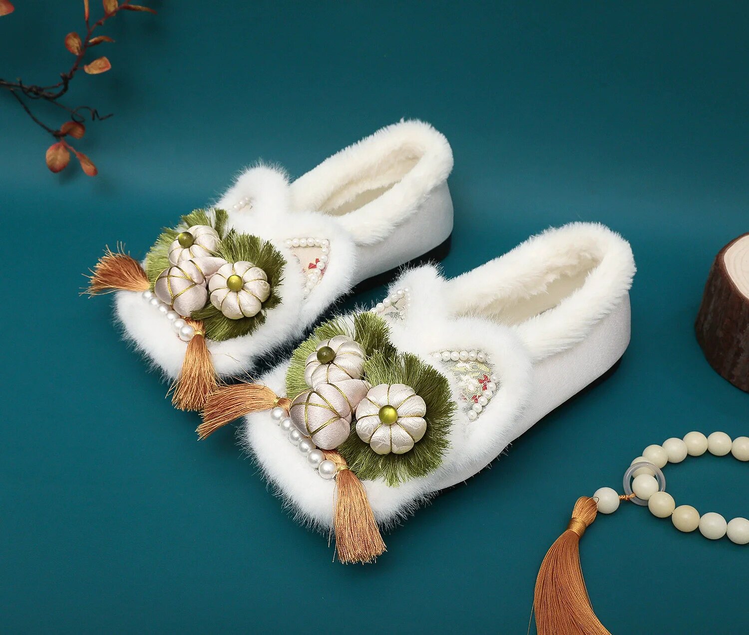 Модная тканевая обувь в этническом стиле, женские туфли Zapatos, 41, 5-317-56 Fur white