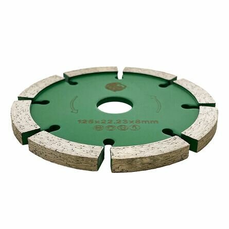 Диск алмазный для штробления пазов и расчистки швов между бетонными плитами 125 мм/22,23 мм (ширина сегмента 8 мм)