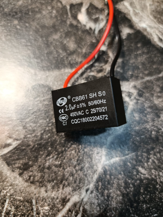 Пусковой конденсатор вентилятора CBB61 2mf 450VAC